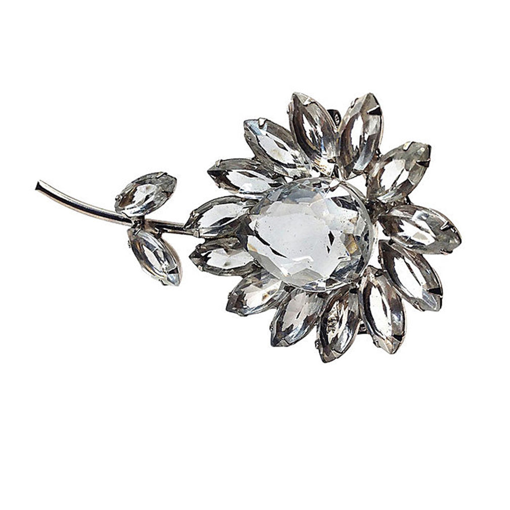 Clear Glass Flower Brooch – NouveauBoutiqueJewelry